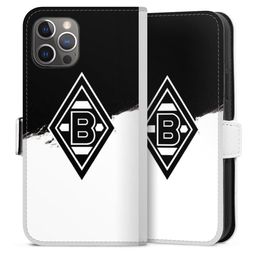 DeinDesign iPhone 12 Pro Handy Klapph&uuml;lle Handyh&uuml;lle aus Kunst Leder wei&szlig; Flip Case Bmg Borussia M&ouml;nchengladbach Gladbach Sideflip mit Lasche