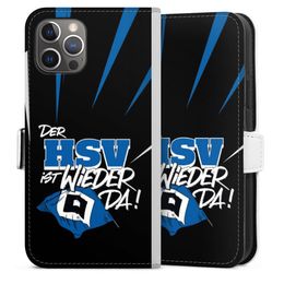 DeinDesign iPhone 12 Pro Handy Klapph&uuml;lle Handyh&uuml;lle aus Kunst Leder wei&szlig; Flip Case Ascent Hamburger Sv Hsv Sideflip mit Lasche