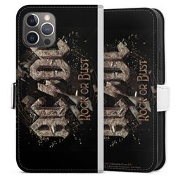 DeinDesign iPhone 12 Pro Handy Klapph&uuml;lle Handyh&uuml;lle aus Kunst Leder wei&szlig; Flip Case Rock Or Bust Official Licensed Product Acdc Sideflip mit Lasche
