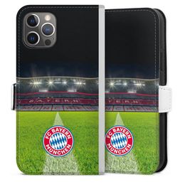 DeinDesign iPhone 12 Pro Handy Klapph&uuml;lle Handyh&uuml;lle aus Kunst Leder wei&szlig; Flip Case Stadium Fc Bayern M&uuml;nchen Fcb Sideflip mit Lasche