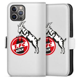 DeinDesign iPhone 12 Pro Handy Klapph&uuml;lle Handyh&uuml;lle aus Kunst Leder wei&szlig; Flip Case Transparent 1. Fc K&ouml;ln Logo Sideflip mit Lasche