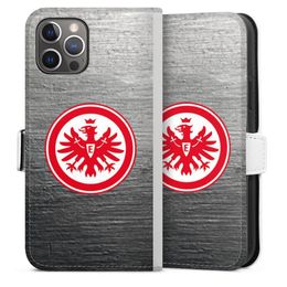 DeinDesign iPhone 12 Pro Handy Klapph&uuml;lle Handyh&uuml;lle aus Kunst Leder wei&szlig; Flip Case Eintracht Frankfurt Sge Logo Sideflip mit Lasche