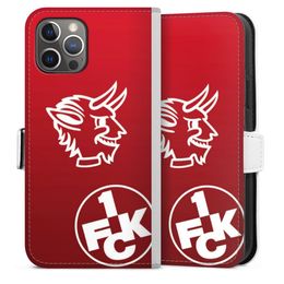 DeinDesign iPhone 12 Pro Handy Klapph&uuml;lle Handyh&uuml;lle aus Kunst Leder wei&szlig; Flip Case 1. Fc Kaiserslautern Official Licensed Product Devil Sideflip mit Lasche