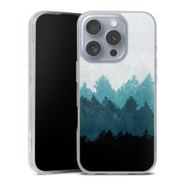 DeinDesign iPhone 16 Pro Handy Silikon H&uuml;lle Case transparent Handyh&uuml;lle Tree Forrest Abstract Silikon Case