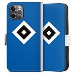 DeinDesign iPhone 12 Pro Handy Klapph&uuml;lle Handyh&uuml;lle aus Kunst Leder wei&szlig; Flip Case Logo Hsv Hamburger Sv Sideflip mit Lasche