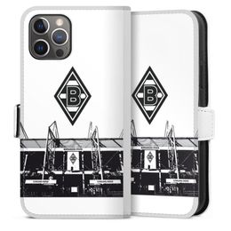 DeinDesign iPhone 12 Pro Handy Klapph&uuml;lle Handyh&uuml;lle aus Kunst Leder wei&szlig; Flip Case Stadium Die Fohlen Borussia M&ouml;nchengladbach Sideflip mit Lasche