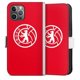 DeinDesign iPhone 12 Pro Handy Klapph&uuml;lle Handyh&uuml;lle aus Kunst Leder wei&szlig; Flip Case Official Licensed Product 1. Fc Union Berlin Bear Sideflip mit Lasche