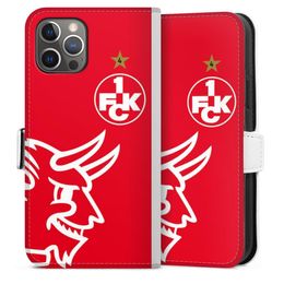 DeinDesign iPhone 12 Pro Handy Klapph&uuml;lle Handyh&uuml;lle aus Kunst Leder wei&szlig; Flip Case Devil Star 1. Fc Kaiserslautern Sideflip mit Lasche