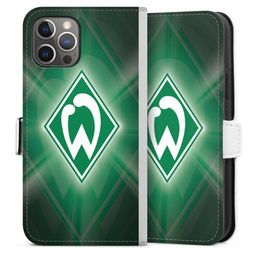 DeinDesign iPhone 12 Pro Handy Klapph&uuml;lle Handyh&uuml;lle aus Kunst Leder wei&szlig; Flip Case Sv Werder Bremen Official Licensed Product Coat Of Arms Sideflip mit Lasche