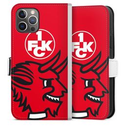 DeinDesign iPhone 12 Pro Handy Klapph&uuml;lle Handyh&uuml;lle aus Kunst Leder wei&szlig; Flip Case 1. Fck Devil 1. Fc Kaiserslautern Sideflip mit Lasche