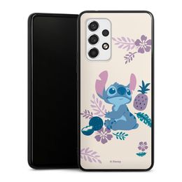 DeinDesign Galaxy A53 5G Handy Silikon H&uuml;lle Case schwarz Handyh&uuml;lle Official Licensed Product Flowers Lilo & Stitch