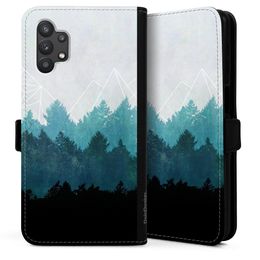 DeinDesign Galaxy A32 5G Handy Klapph&uuml;lle Handyh&uuml;lle aus Kunst Leder schwarz Flip Case Abstract Forrest Tree Sideflip mit langer Lasche
