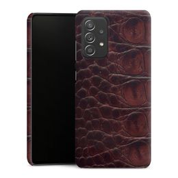 DeinDesign Galaxy A52s 5G Handy Premium Case Smartphone Handyh&uuml;lle Schutzh&uuml;lle matt Leather Crocodile Animal Print Premium Case