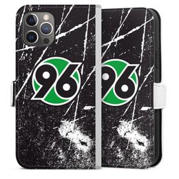 DeinDesign iPhone 12 Pro Handy Klapph&uuml;lle Handyh&uuml;lle aus Kunst Leder wei&szlig; Flip Case Coat Of Arms H96 Hannover 96 Sideflip mit Lasche