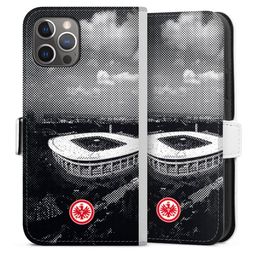 DeinDesign iPhone 12 Pro Handy Klapph&uuml;lle Handyh&uuml;lle aus Kunst Leder wei&szlig; Flip Case Eintracht Frankfurt Sge Stadium Sideflip mit Lasche