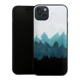 DeinDesign iPhone 15 Plus Handy Premium Silikon H&uuml;lle Handyh&uuml;lle schwarz Case Tree Forrest Abstract Silikon Premium Case