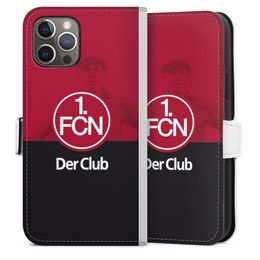 DeinDesign iPhone 12 Pro Handy Klapph&uuml;lle Handyh&uuml;lle aus Kunst Leder wei&szlig; Flip Case Official Licensed Product Der Club 1. Fc N&uuml;rnberg Sideflip mit Lasche