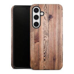 DeinDesign Galaxy S24+ Handy Panzer Handyh&uuml;lle robuste Outdoor H&uuml;lle Schutzh&uuml;lle matt Wooden Look Muster Wood Tough Case