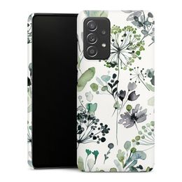 DeinDesign Galaxy A52s 5G Handy Premium Case Smartphone Handyh&uuml;lle Schutzh&uuml;lle matt Eukalyptus Water Colour Flowers Premium Case