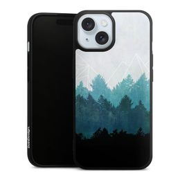 DeinDesign iPhone 15 Handy Premium Silikon H&uuml;lle Handyh&uuml;lle schwarz Case Tree Forrest Abstract Silikon Premium Case