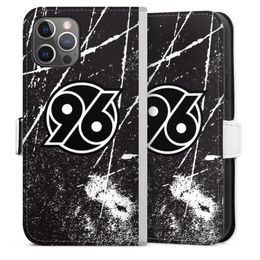 DeinDesign iPhone 12 Pro Handy Klapph&uuml;lle Handyh&uuml;lle aus Kunst Leder wei&szlig; Flip Case Hannover 96 H96 Official Licensed Product Sideflip mit Lasche