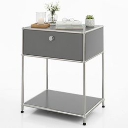 Floordirekt Regal Concept Epure Mk-139, Grau, Metall, 50x65x40 cm, stehend, Wohnzimmer, Regale, B&uuml;cherregale