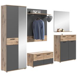 Garderobe Mason 5-teilig ca.280x200x38cm Grau