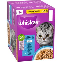 whiskas Nassfutter Katze Fischauswahl in Gelee, Multipack (24x85 g)