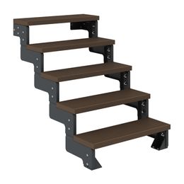 Dolle Au&szlig;entreppe 'Gardentop' dunkelbraun 5 Stufen 80 cm