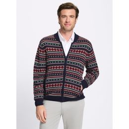 Marco Donati Herren Strickjacke im Jacquardmuster, marine-gemustert, Gr&ouml;&szlig;e 50