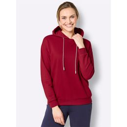 WITT Damen Sweatshirt mit &uuml;berschnittenen Schultern, kirsche-wei&szlig;, Gr&ouml;&szlig;e 48/50