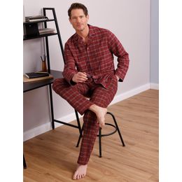 w&auml;schepur men Herren Pyjama, dunkelrot-dunkelblau-kariert, Gr&ouml;&szlig;e 44/46