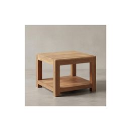 KADIMA DESIGN Couchtisch NAKO Massivholz: Landhausstil, Ablagefach, robust, pflegeleicht