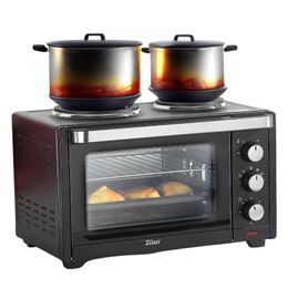 Zilan Minibackofen 28L mit Kochplatten Rotisserie 100-230&deg;C 3200W