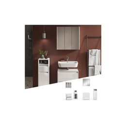 VICCO Badm&ouml;bel-Set Badezimmer-M&ouml;bel Bad-Schrank Majest Wei&szlig; Hochglanz modern Badezimmerschrank Waschbeckenunterschrank Spiegelschrank Midischrank Schrankt&uuml;r Schrankfach Schrankschublade