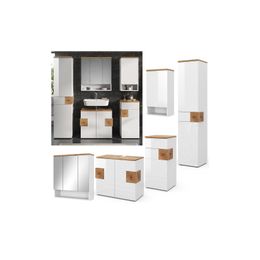 VICCO Badm&ouml;bel-Set Badezimmer-M&ouml;bel Bad-Schrank Eden Wei&szlig; Artisan modern Badezimmerschrank Waschbeckenunterschrank Spiegelschrank H&auml;ngeschrank Hochschrank Midischrank Schrankt&uuml;r Schrankfach