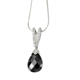 Celesta Silber Halskette Silber 925 rhodiniert 42+5cm mit Zirkonia-Steinen wei&szlig; und schwarz