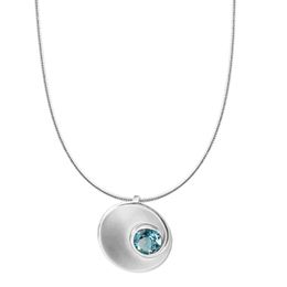 Celesta Silber Halskette 925 Silber mattiert mit echtem Blautopas