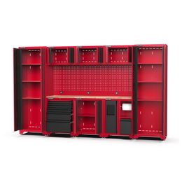 SONSTIGE Feistos FEISTOS Werkstatteinrichtung Novo 3 Metall Werkstattschrank schwarz & rot 45,7x330x198cm