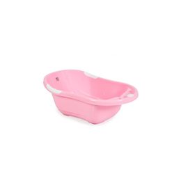 Moni Babybadewanne Lilly platzsparend mit Wasserablauf, Ablagef&auml;cher f&uuml;r Zubeh&ouml;r rosa