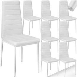 TecTake&reg; Set Esszimmerstuhl, gepolstert mit Kunstlederbezug, schlanke Stahlbeine, 45 x 48 x 98,5 cm