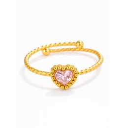 Pure Schmuck Ring 'Garden Heart Ring | Bridgerton' female Pink size 50 - 60