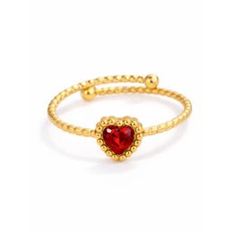 Pure Schmuck Ring 'Garden Heart Ring | Bridgerton' female Red size 50 - 60