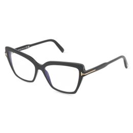 Tom Ford FT5948-B Brille Unisex | Fassung: Vollrand, Cat Eye, Schwarz Gl&auml;nzend