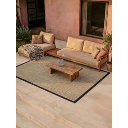 In- & Outdoor-Teppich Finley Beige/Schwarz 200x290 cm - Teppich f&uuml;r Balkon, Terrasse & Garten