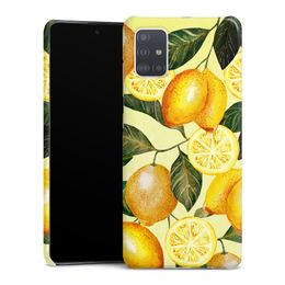 DeinDesign Galaxy A51 Handy Premium Case Smartphone Handyh&uuml;lle Schutzh&uuml;lle gl&auml;nzend Summer Fruits Lemon Premium Case