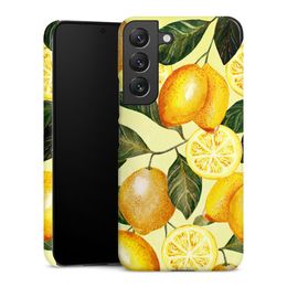 DeinDesign Galaxy S22 Handy Premium Case Smartphone Handyh&uuml;lle Schutzh&uuml;lle gl&auml;nzend Summer Fruits Lemon Premium Case