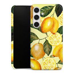 DeinDesign Galaxy S24 Handy Premium Case Smartphone Handyh&uuml;lle Schutzh&uuml;lle gl&auml;nzend Summer Fruits Lemon Premium Case