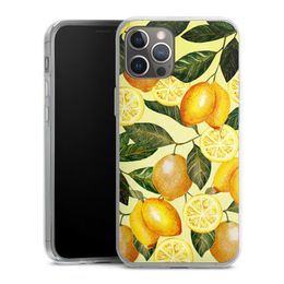 DeinDesign iPhone 12 Pro Max Handy Silikon H&uuml;lle Case transparent Handyh&uuml;lle Summer Fruits Lemon Silikon Case