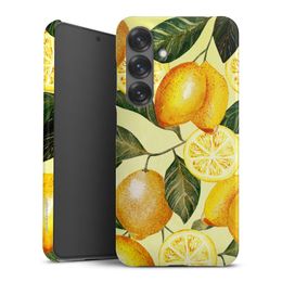 DeinDesign Galaxy S25 Handy Premium Case Smartphone Handyh&uuml;lle Schutzh&uuml;lle matt Summer Fruits Lemon Premium Case